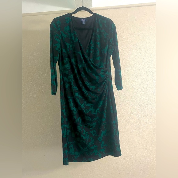 Champs | Dresses | Barley Worn Green And Black Floral Chaps Dress ...